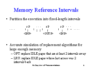 Memory Reference Intervals